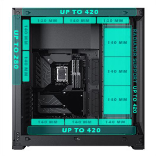 Phanteks NV9, Showcase Full-Tower Chassis, High Airflow Performance, Integrated D/A-RGB Lighting ...